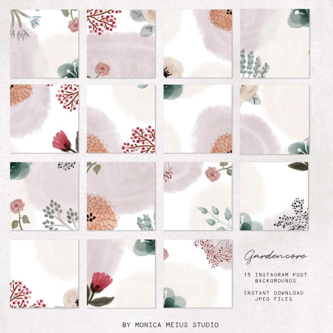 Gardencore Instagram Post and Story Backrounds Botanical Instagram ...