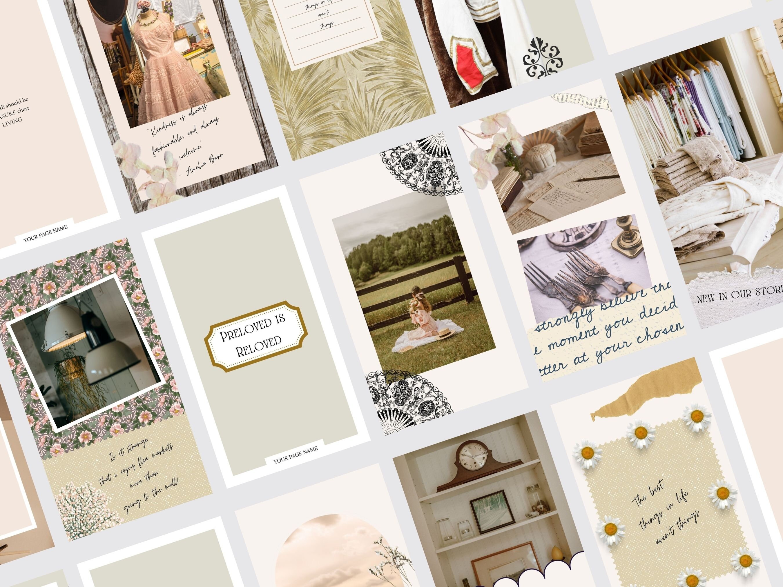 Vintage Instagram Story Templates | Farmhouse Instagram Story Template ...