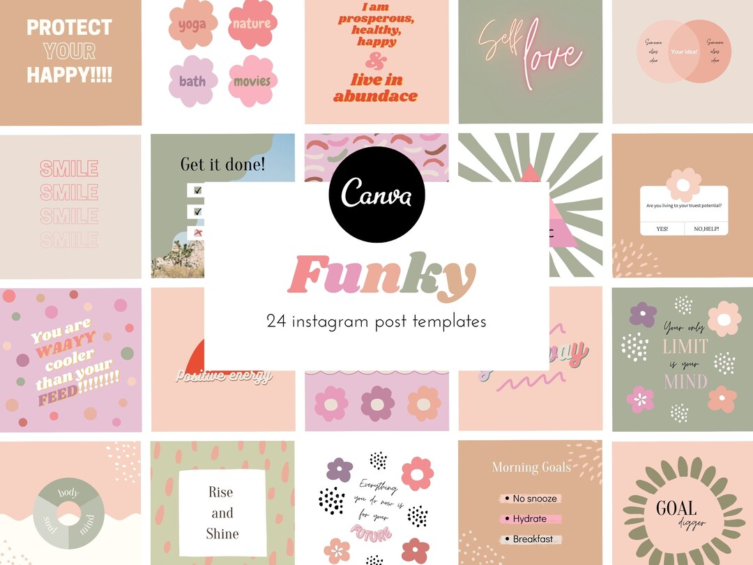 Funky Instagram Post Templates | Instagram Templates | Canva Templates ...