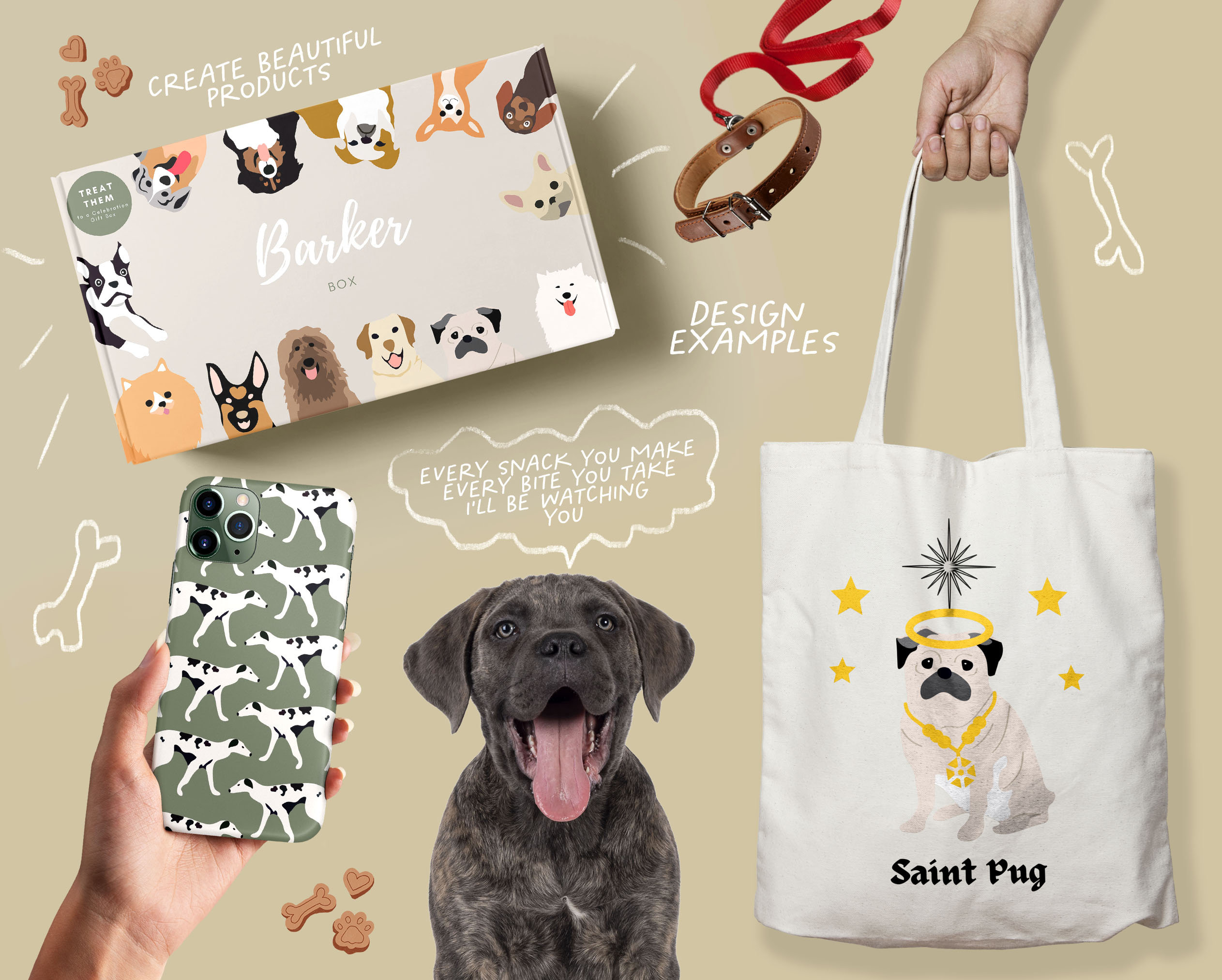 Dog Clipart Set Hand Drawn Most Popular Dog Breeds Digital PNG Vector ...