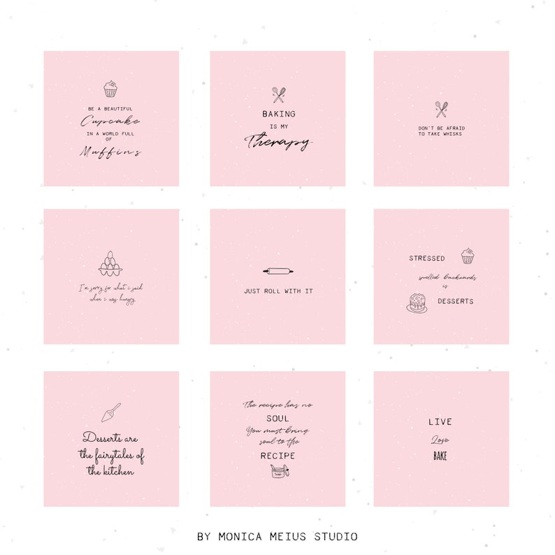 Bakery Instagram Posts - Baking Quotes, Hand Drawn Baking Illustrations ...