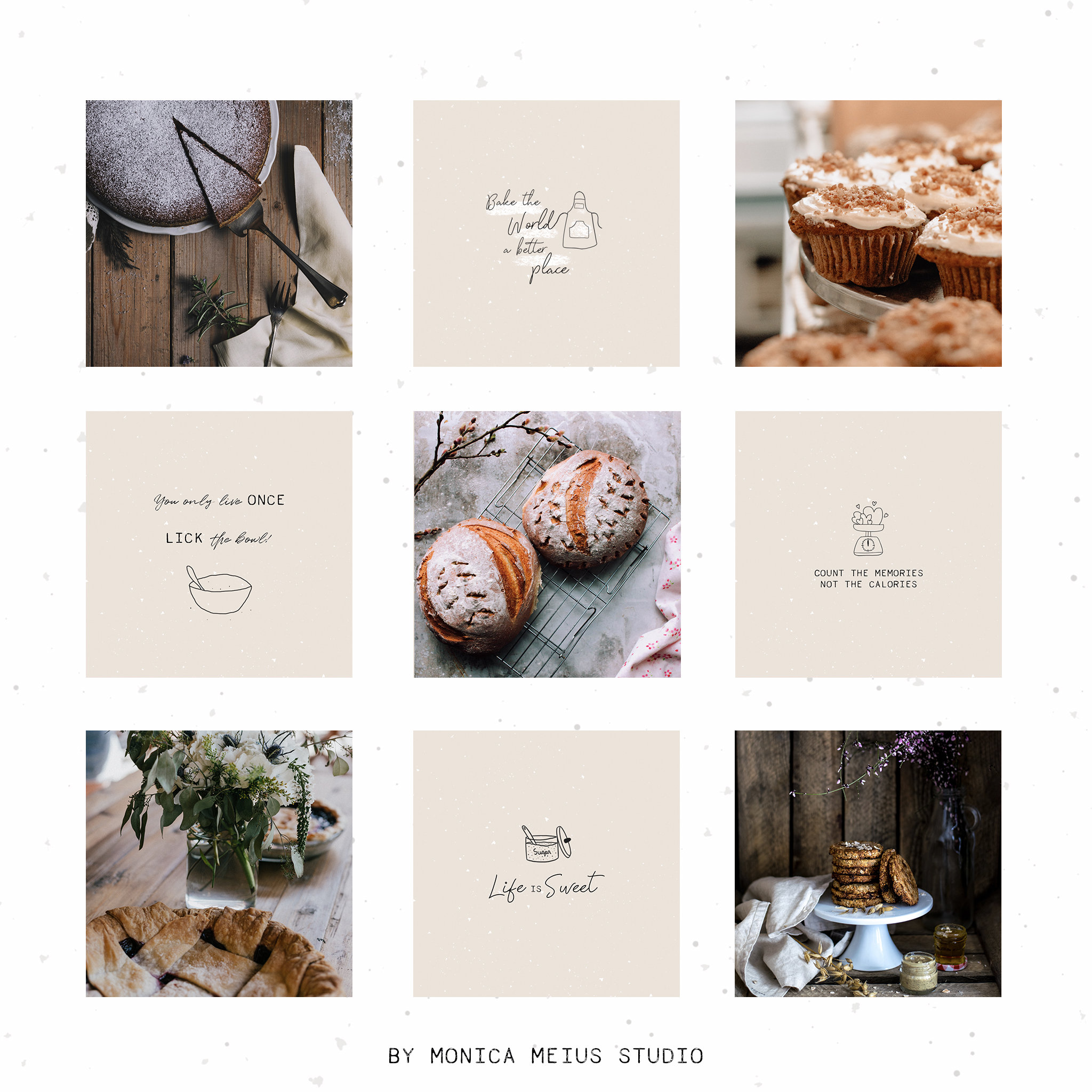 Bakery Instagram Posts - Baking Quotes, Hand Drawn Baking Illustrations ...