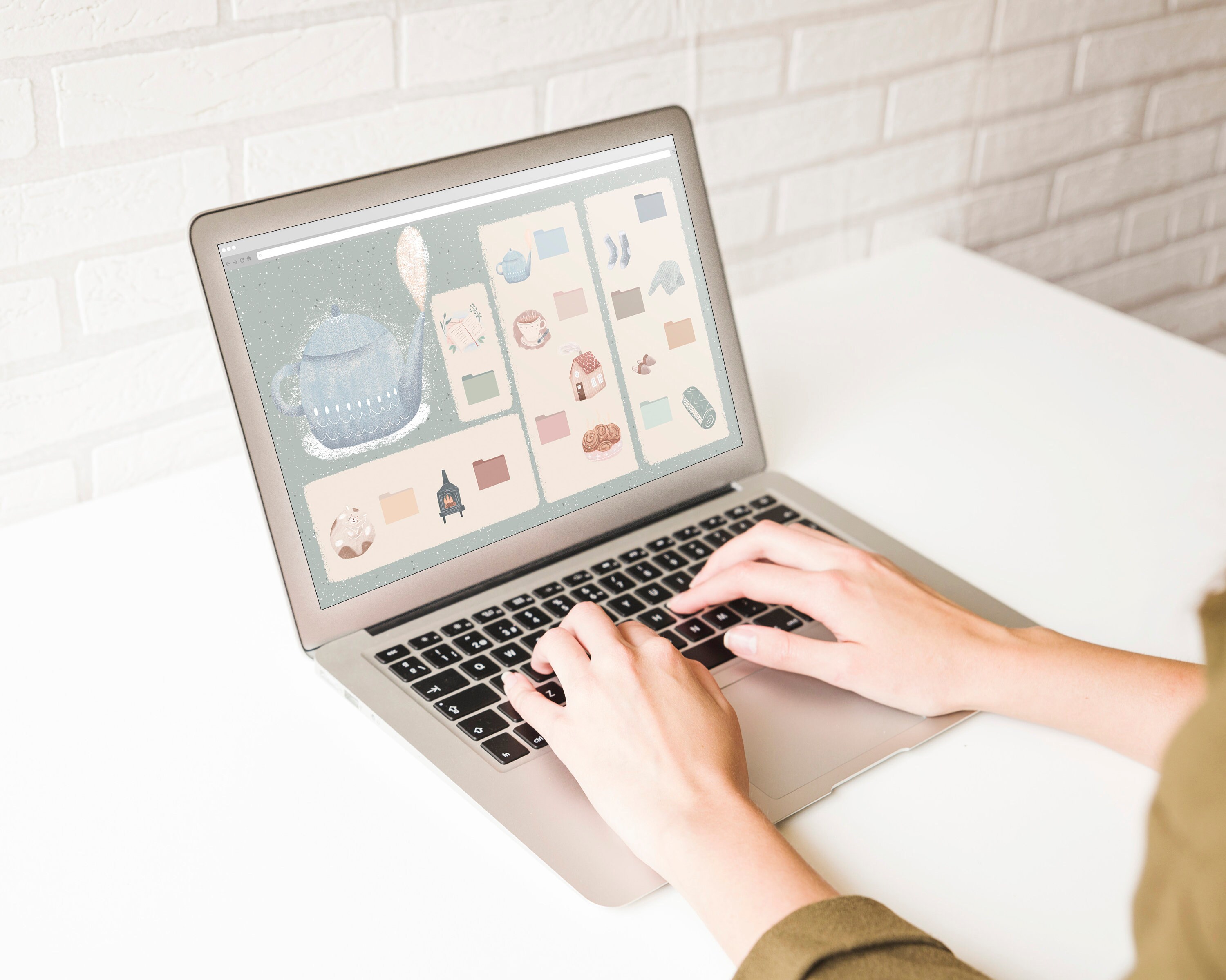 24 Hygge Desktop Icon Set | Folder Icons for Mac + Windows | Cute Hand ...