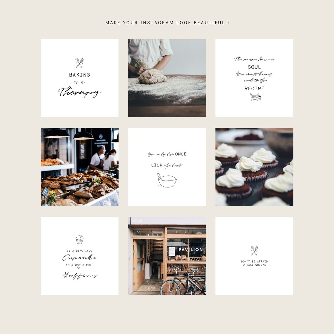 Bakery Instagram Posts - Baking Quotes, Hand Drawn Baking Illustrations ...