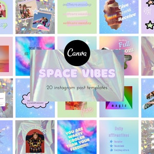 Instagram Post Templates Canva- Holographic Instagram Templates With ...