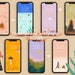 Colorful iPhone Lock Screen Wallpaper Pack, Seasons Illustration ...