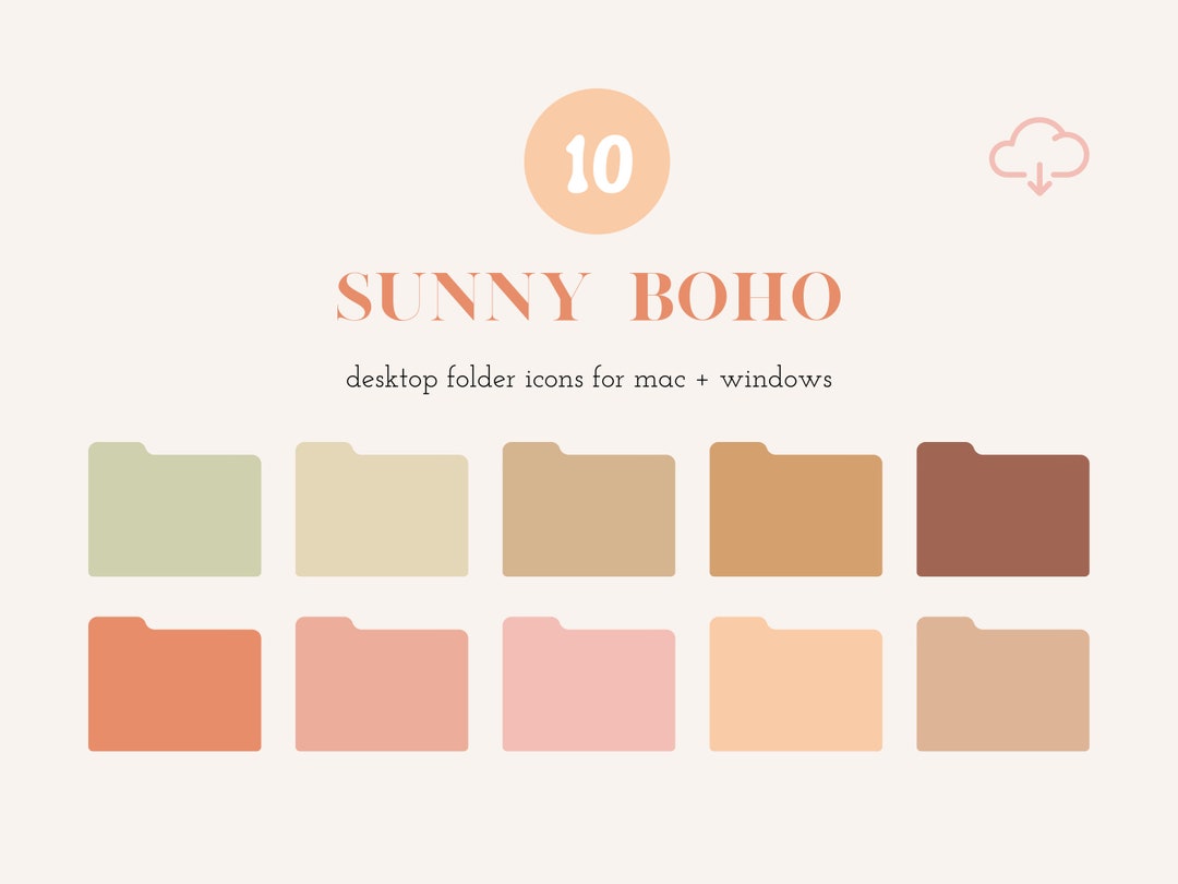 Desktop Icon Set | 10 Sunny Boho Icons for Mac + Windows Computers ...