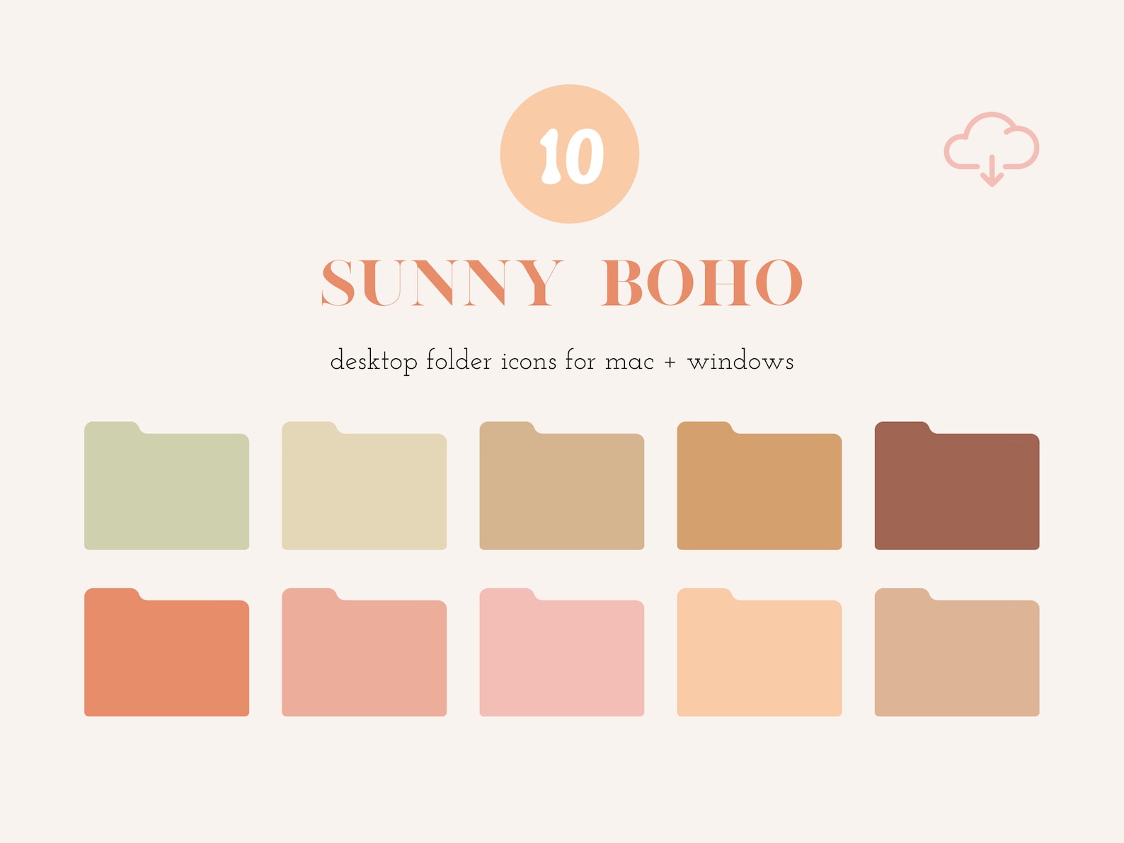 Desktop Icon Set | 10 Sunny Boho Icons for Mac + Windows Computers ...