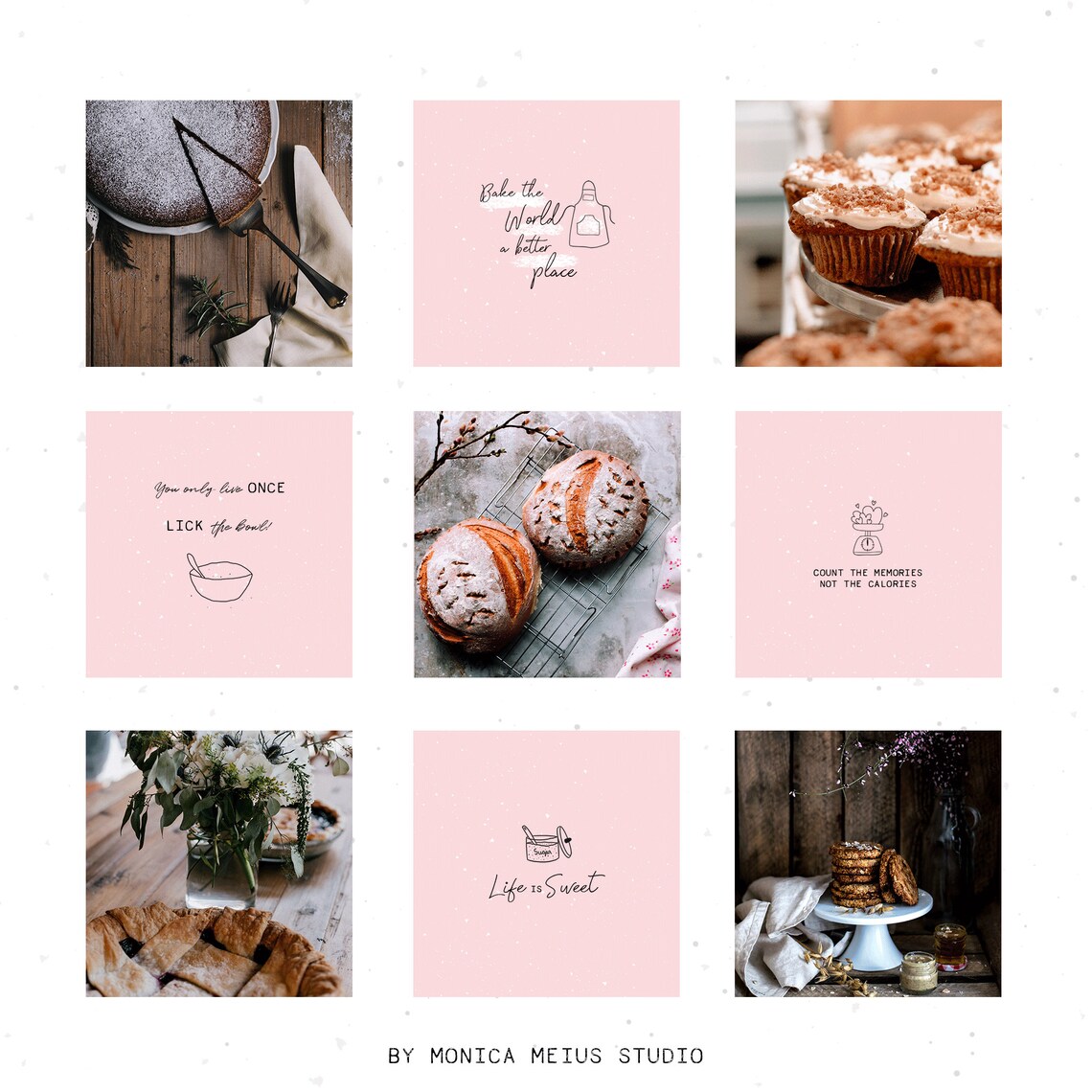 Bakery Instagram Posts - Baking Quotes, Hand Drawn Baking Illustrations ...