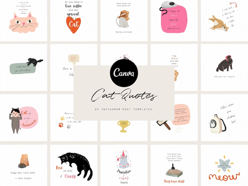Cat Instagram Post Templates | Canva Templates | Templates for ...
