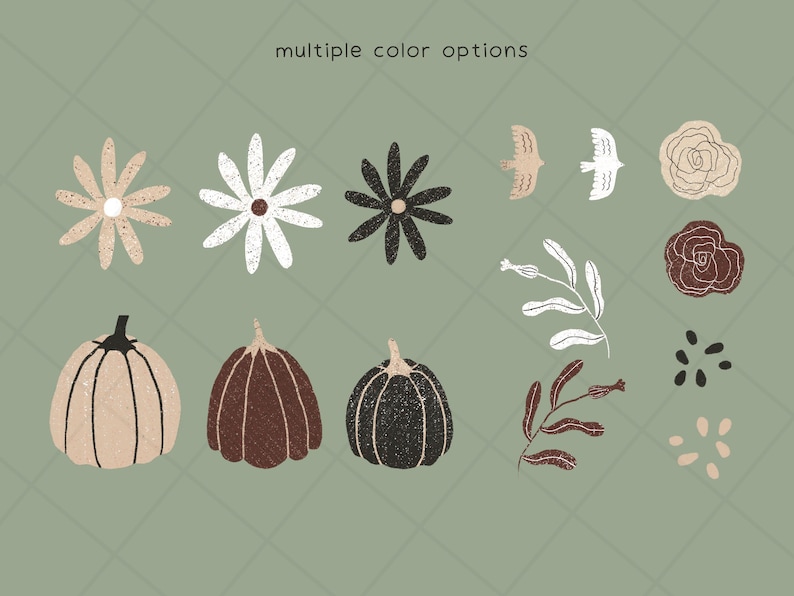 Earthy Fall Clipart Set Autumn Clip Art Neutral Cozy Hygge - Etsy