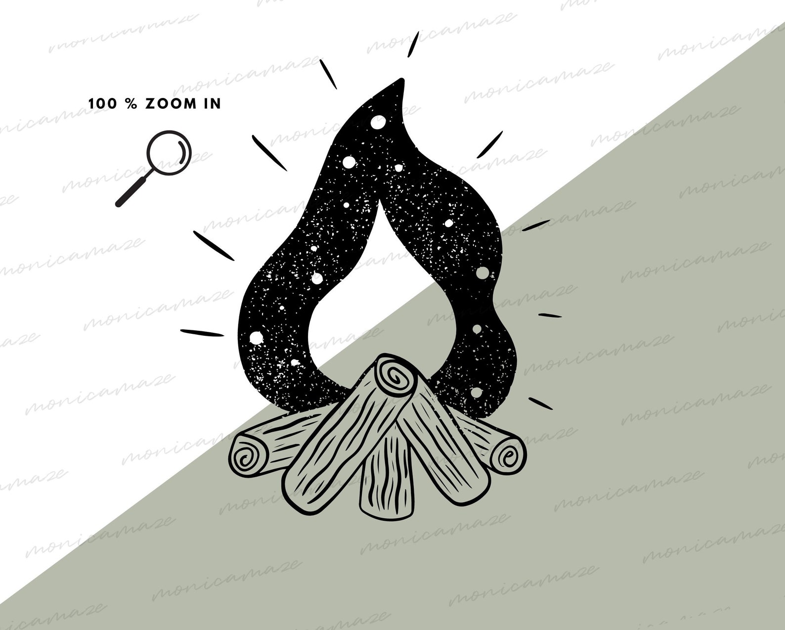 Camping Clip Art, Hiking SVG Lineart Set, Outdoor Adventure, Nature ...