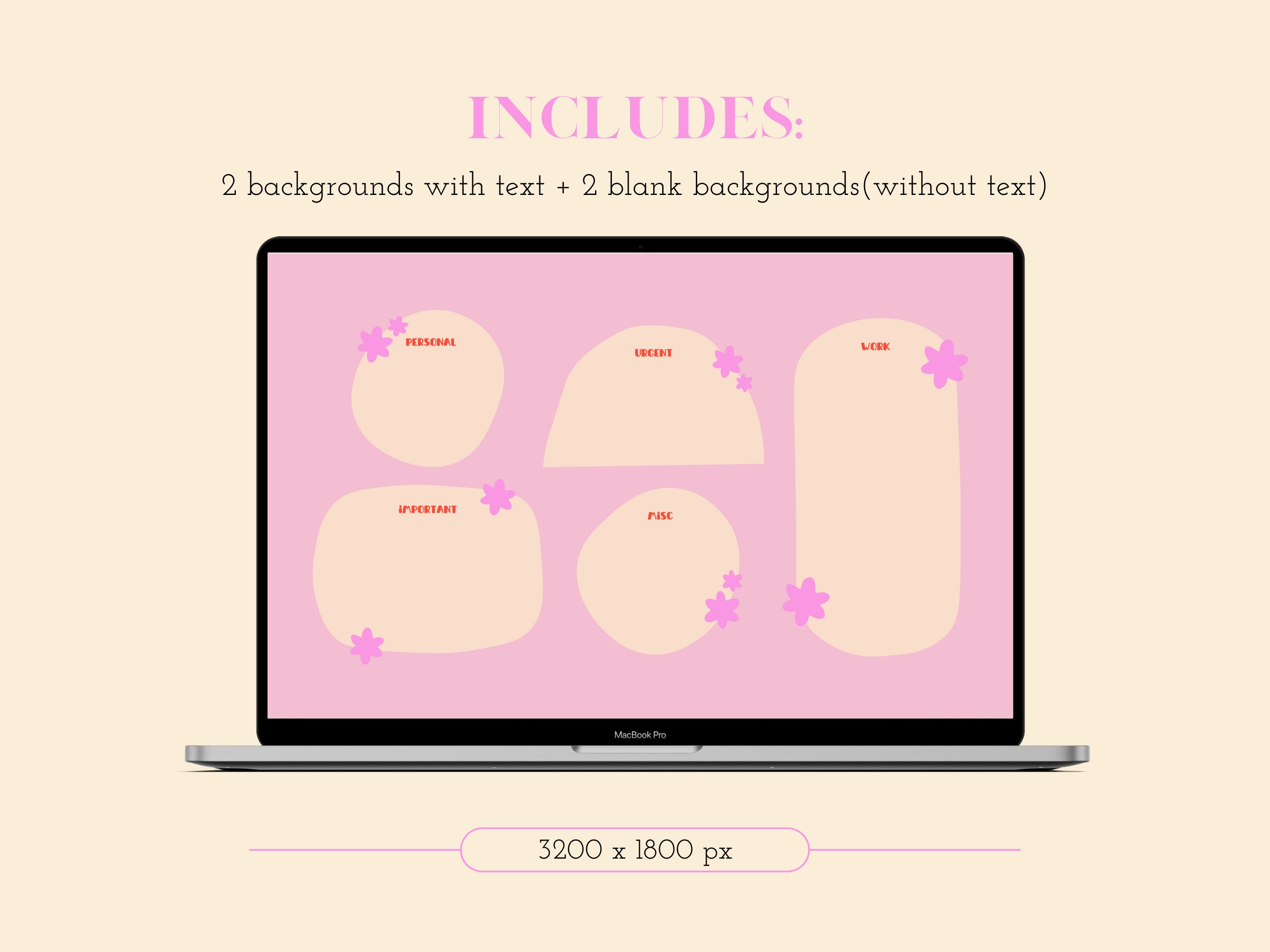 Desktop Wallpaper Organizer | Pink Retro Floral Entrepreneurs Students ...