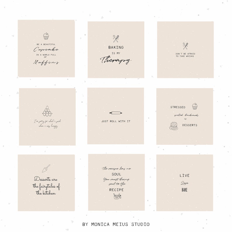 Bakery Instagram Posts - Baking Quotes, Hand Drawn Baking Illustrations ...