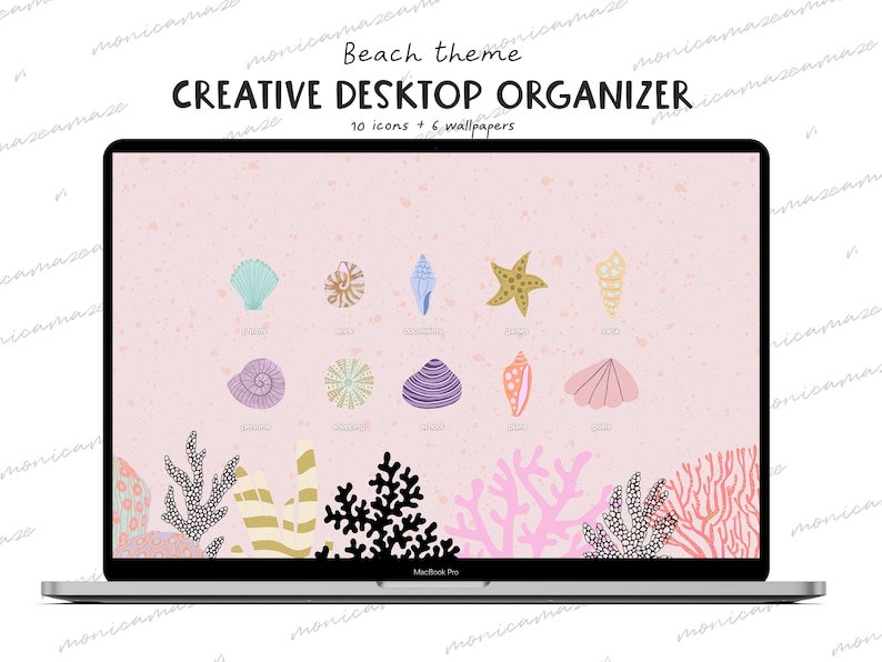 Creative Desktop Wallpaper Organizer, Seashell Icons for Mac + Windows ...