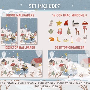 Creative Desktop Wallpaper Organizer, Snowy Winter Desktop Theme ...