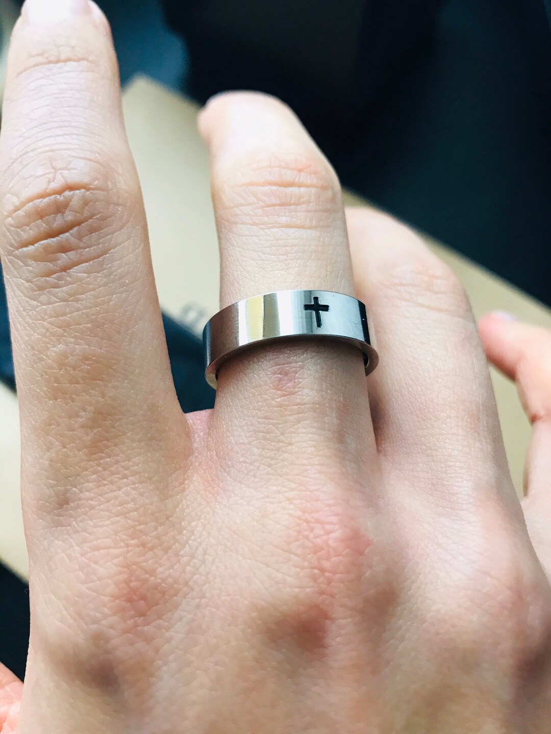 High Quality Titanium Steel Cross Style Ring for Men / Christian Ring ...