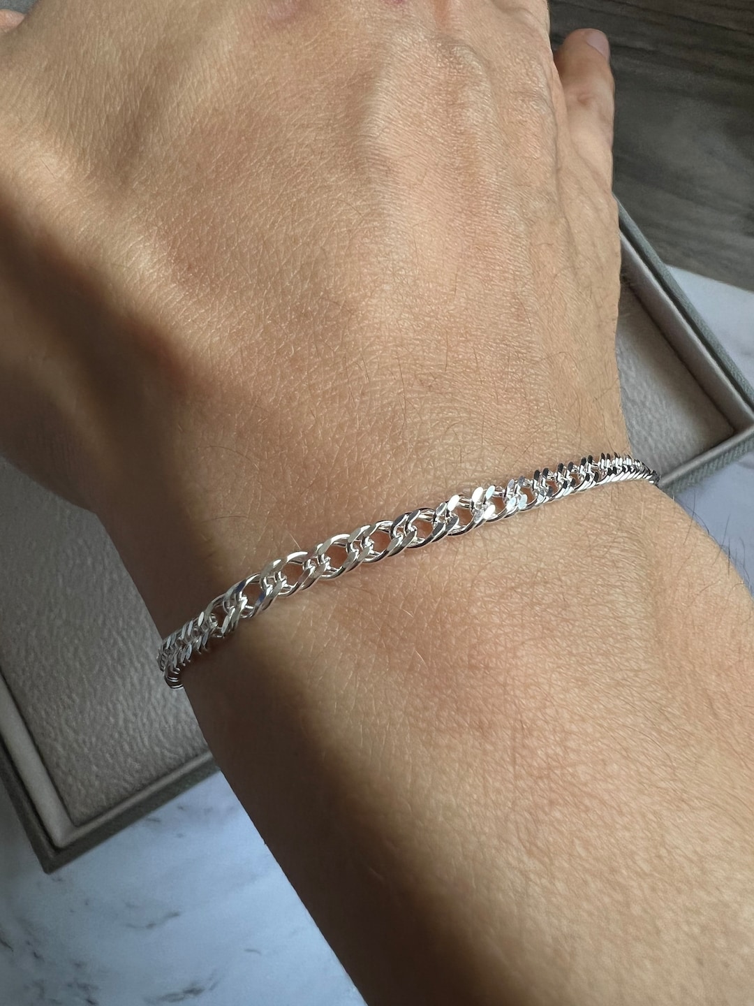Popular Style Sterling Silver Double Curb Chain 2mm, Rhombus Chain ...