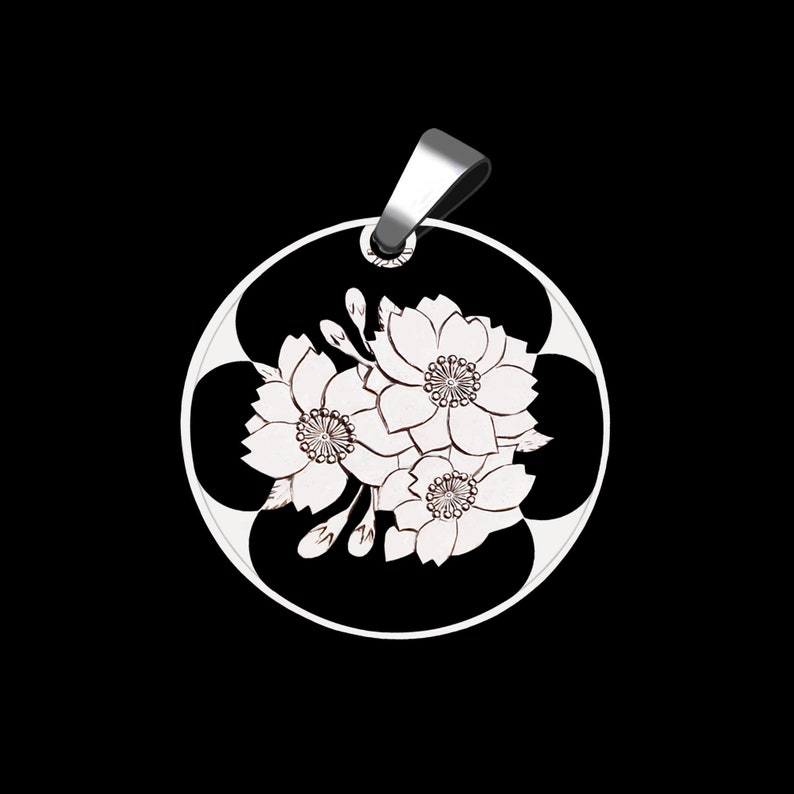 JAPAN Cherry blossom Cut Coin Cherry blossom Pendant Cherry | Etsy