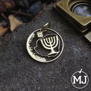 ISRAEL 10 Argorot Menorah Cut Coin Menorah Necklace Israel - Etsy