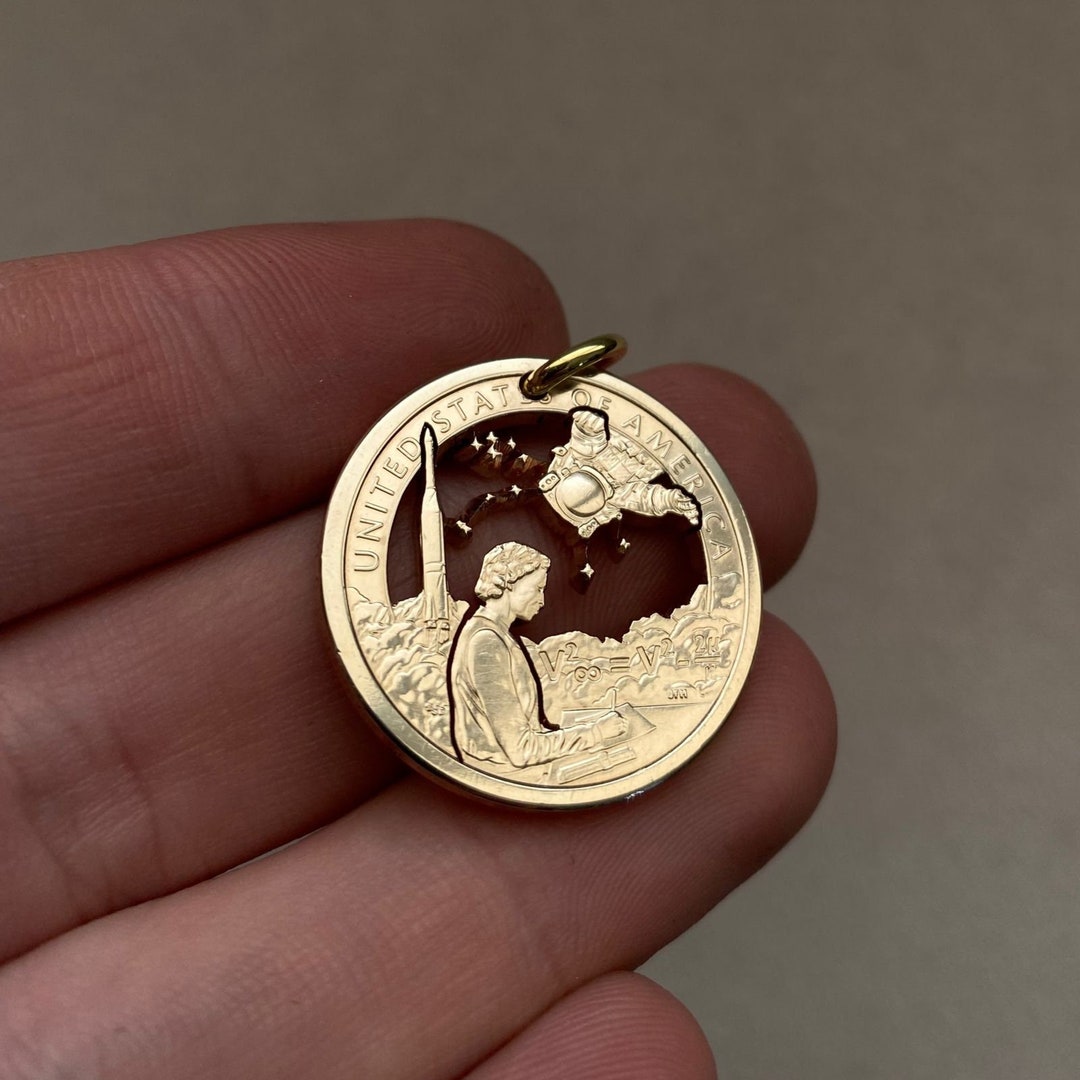 USA Space Launch Cut Coin Space Necklace Space Pendant - Etsy