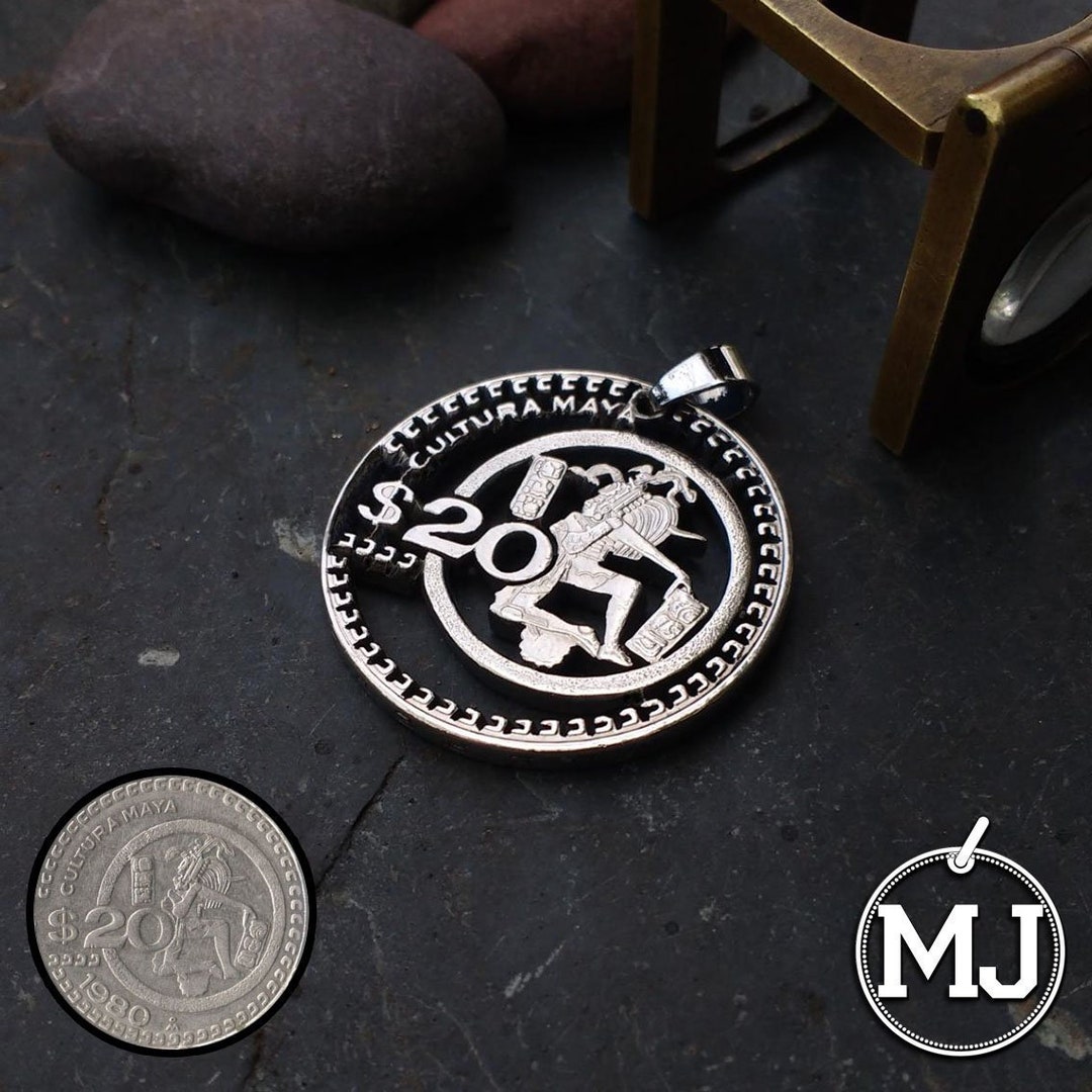 MEXICO Mayan Cut Coin Mayan Cut Coin Mayan Necklace Mayans - Etsy