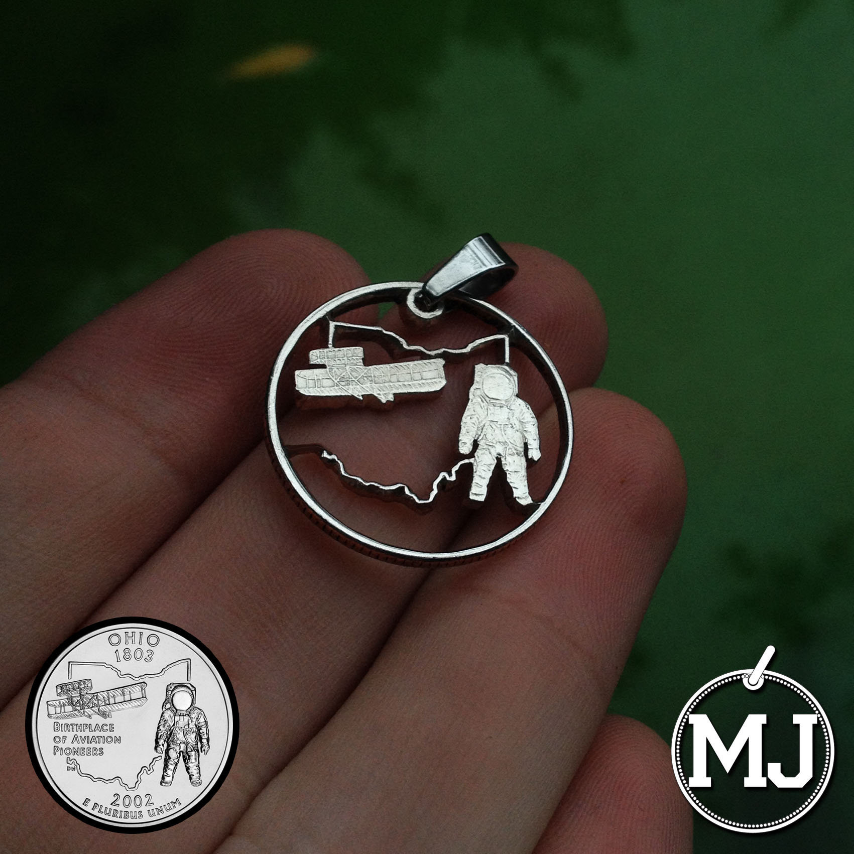 USA Aircraft and Astronaut Ohio Quarter Cut Coin Aircraft | Etsy