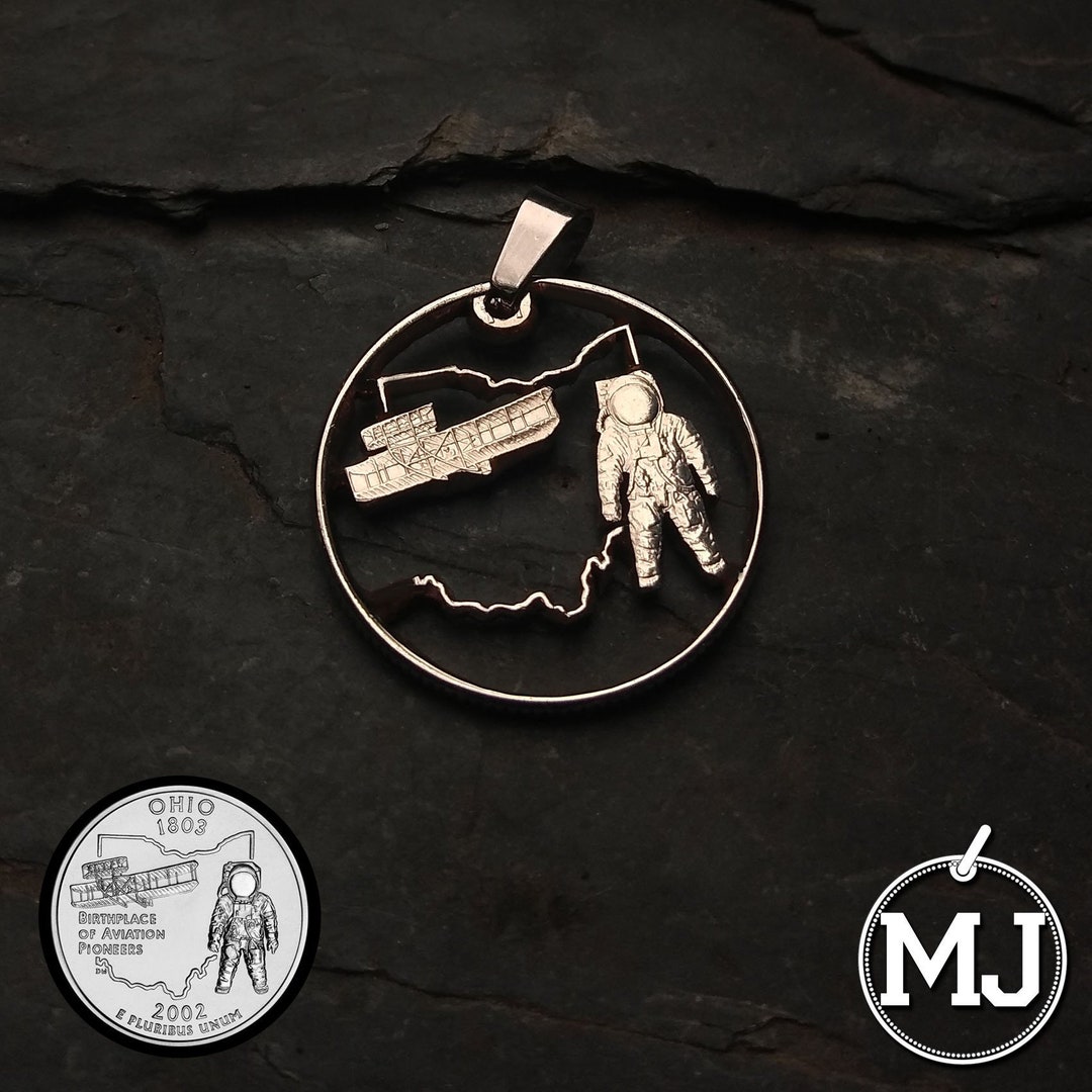 USA Aircraft and Astronaut Ohio Quarter Cut Coin Aircraft - Etsy