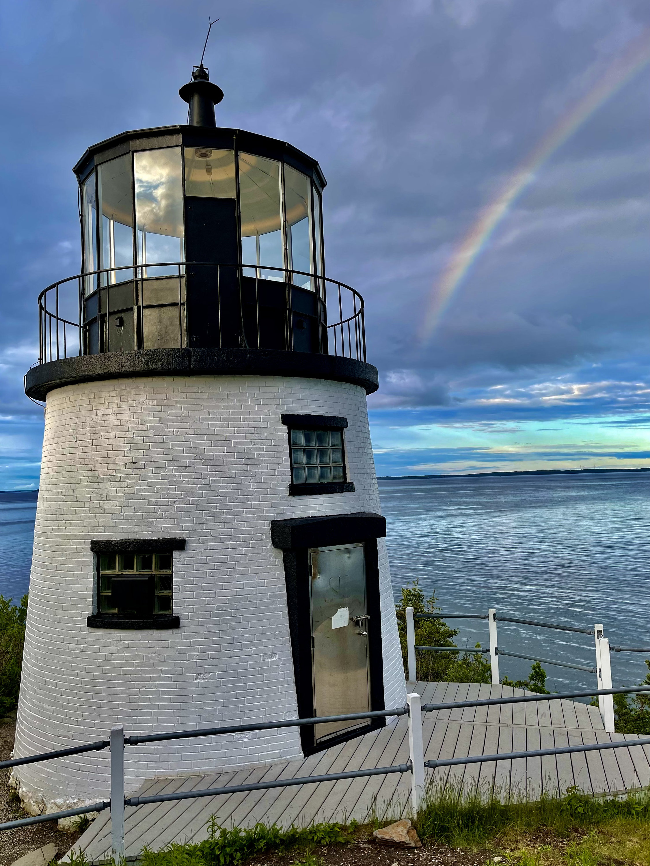 Maine Photography, Owls Head Lighthouse With Rainbow, Maine, Mid-coast ...