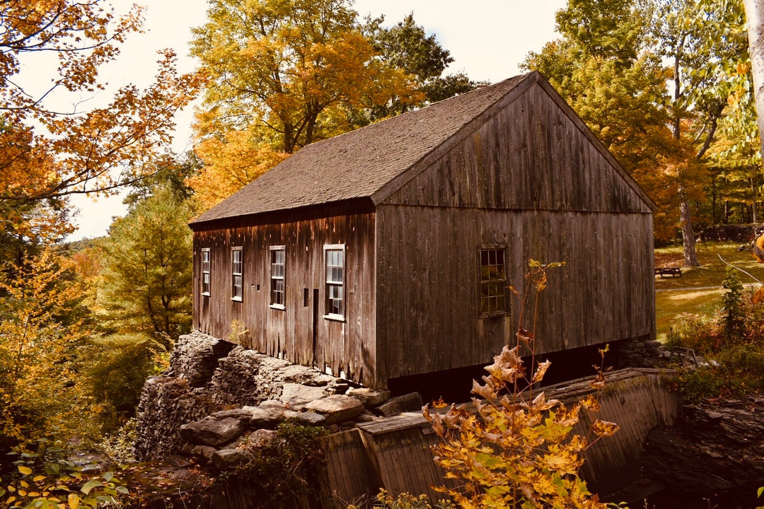 1800’s New England Sawmill During Autumn at Moore State Park, Paxton MA ...