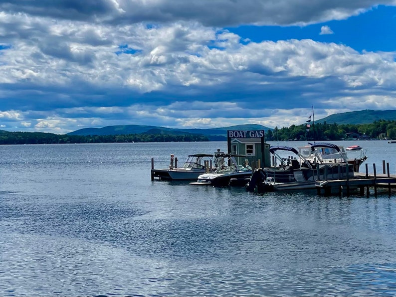 Lake Winnipesaukee Photography: Wolfeboro Bay Boat Gas Dock Print - Etsy