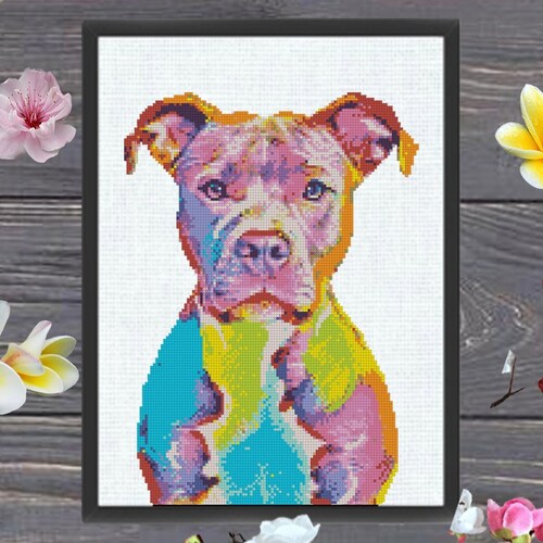 Pit Bull 104 Embroidery Cross Stitch Pattern Instant Download - Etsy