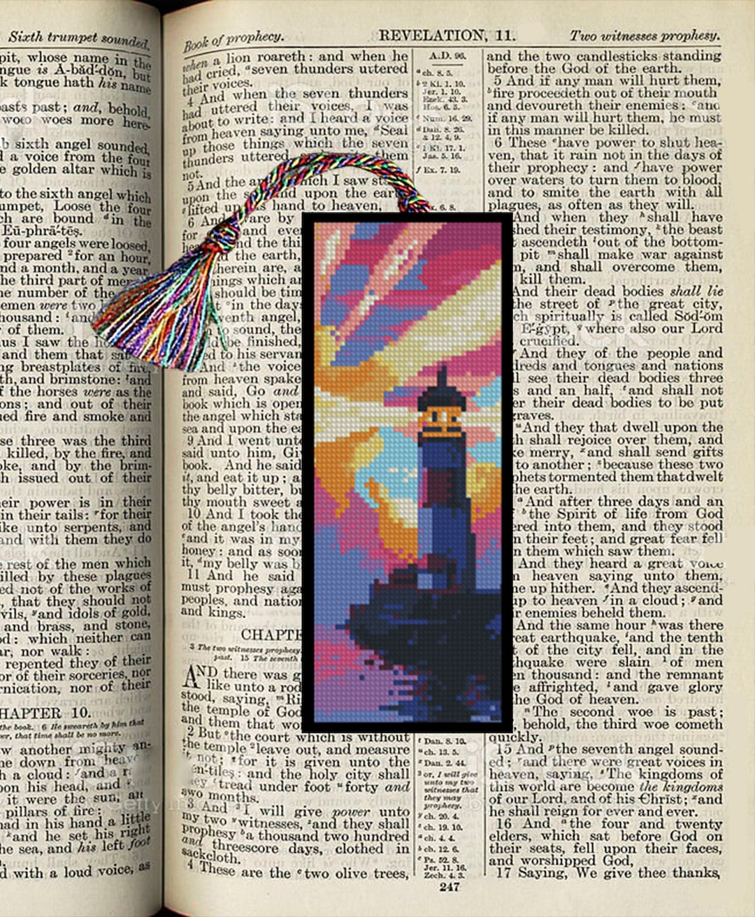 Bookmark, Lighthouse #283 Cross Stitch Pattern Bookmark Cross Stitch ...
