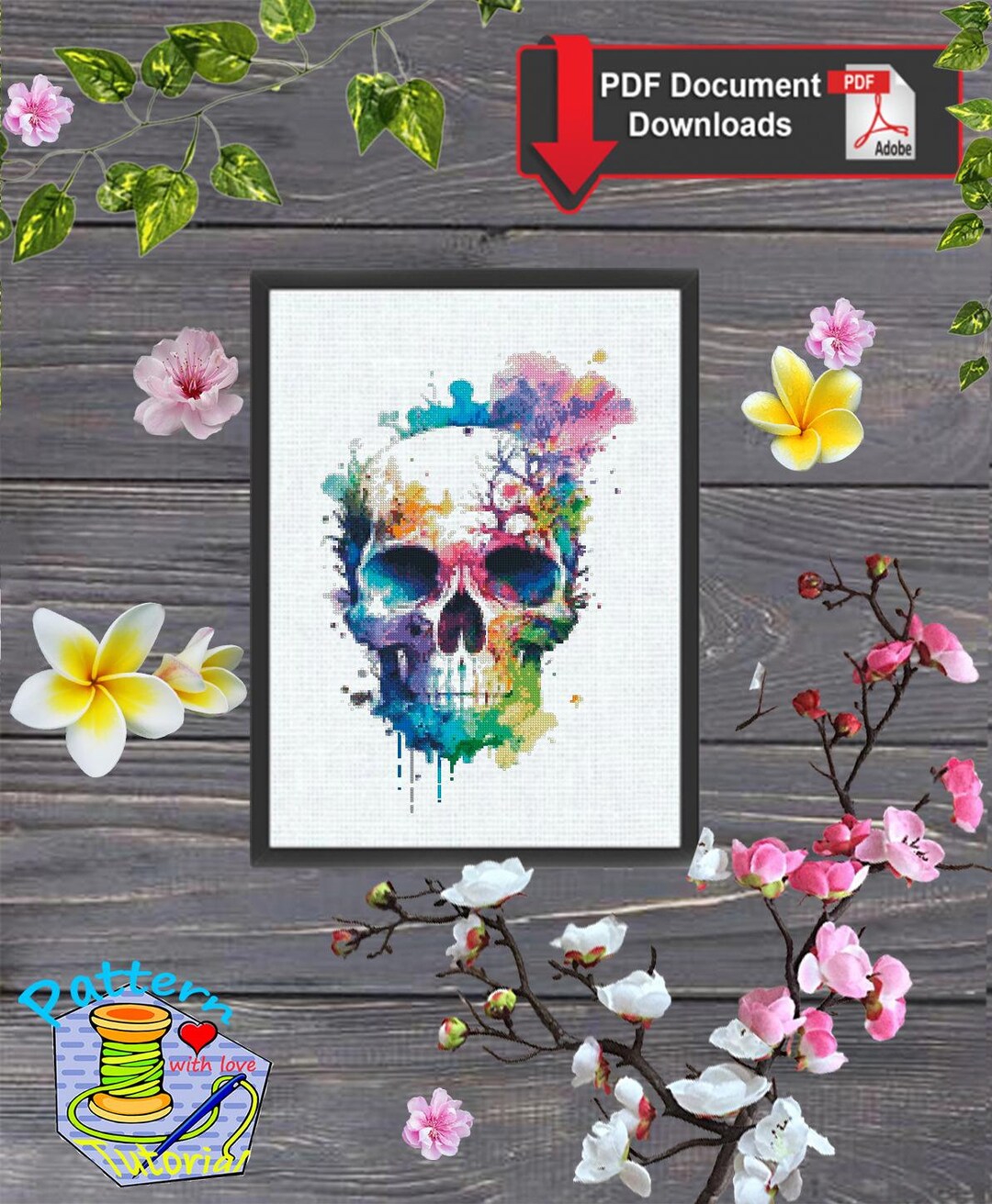 Scull Anatomy, Scull Art Cross Stitch Pattern, Anatomy, Medicine, Art ...