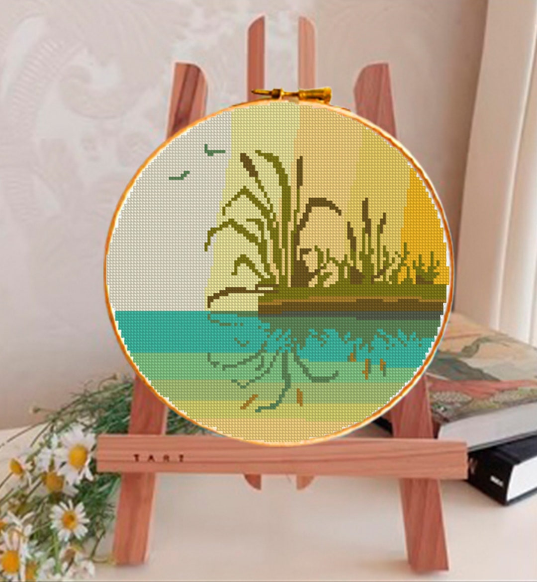 Sun Cross Stitch Patterns Sunset Dawn Forest Embroidery - Etsy
