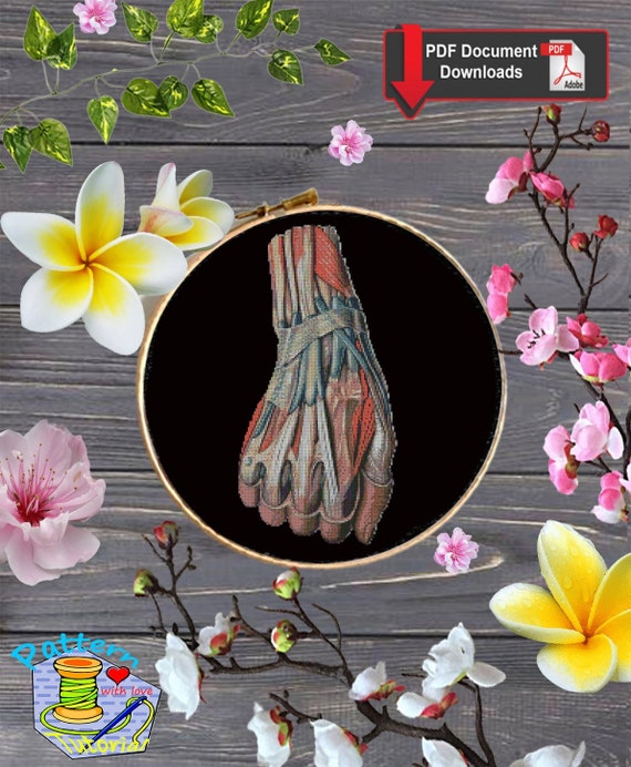 Arm Cross Stitch Pattern PDF Modern Cross Stitch Anatomy | Etsy