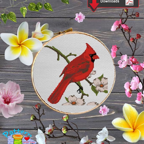 Cardinal Cross Stitch Pattern Birds Embroidery PDF - Etsy