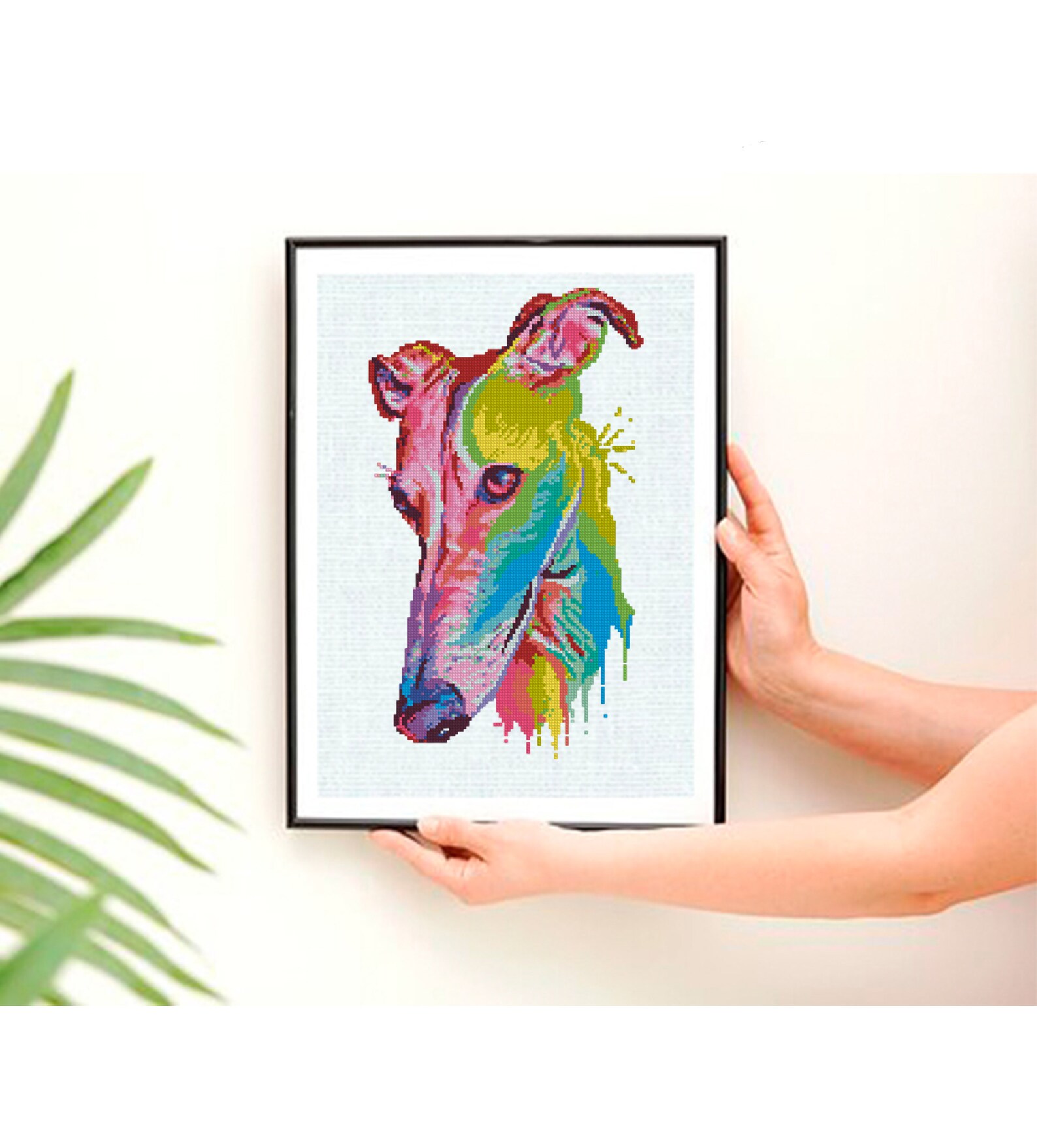 Greyhound 339 Modern Cross Stitch Pattern Pdf Watercolor - Etsy