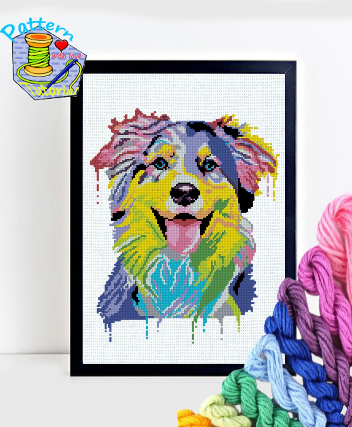 Australian Shepherd 373 Dog Embroidery Cross Stitch Pattern - Etsy