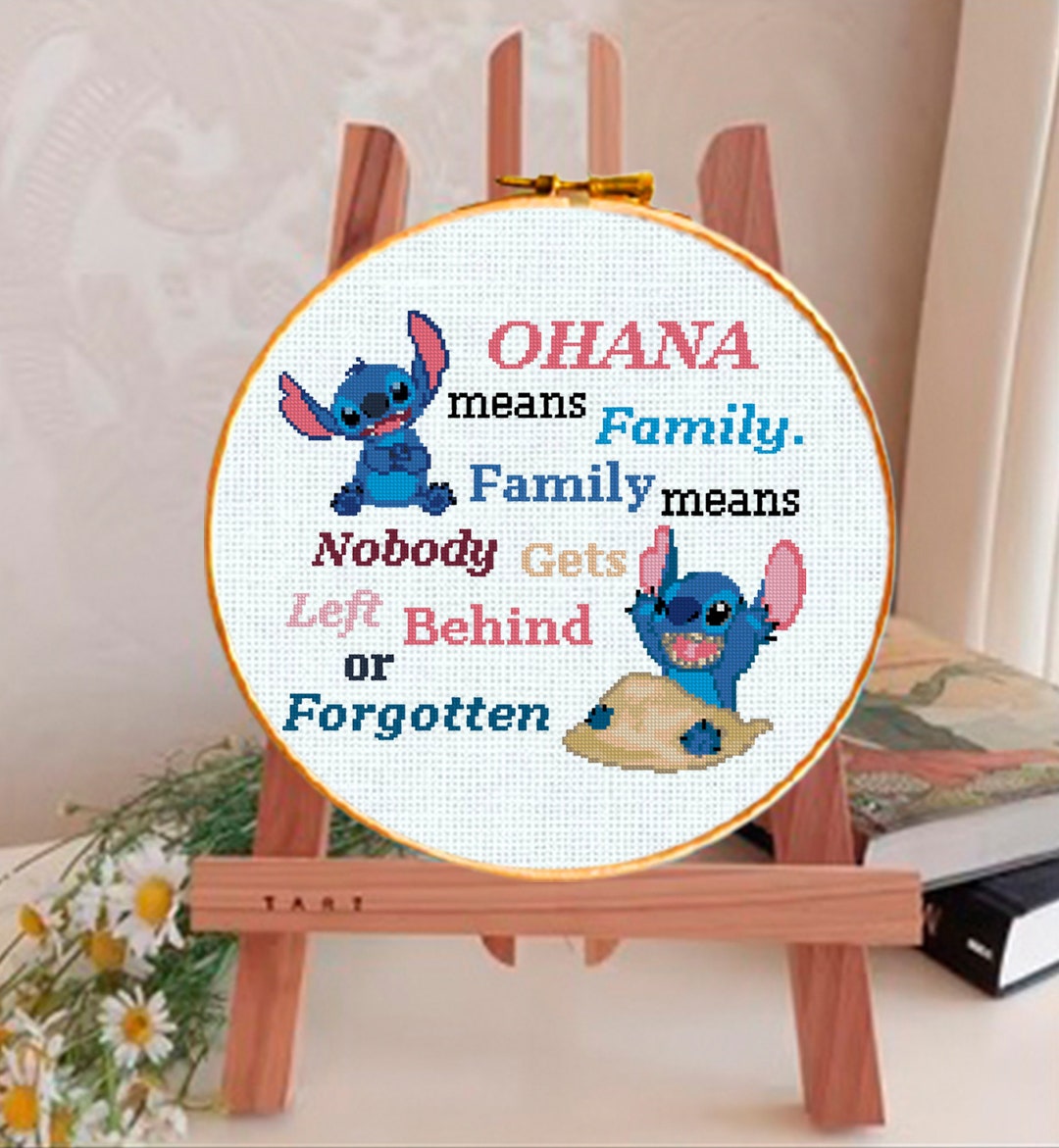 Ohana Family Cross Stitch Pattern, Cartoon Embroidery, Cartoon Cross ...