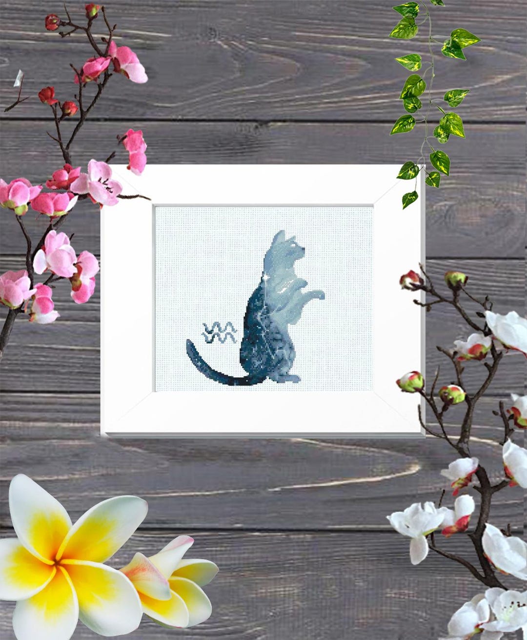Zodiac Aquarius Cross Stitch Pattern, Zodiac Constellation ...