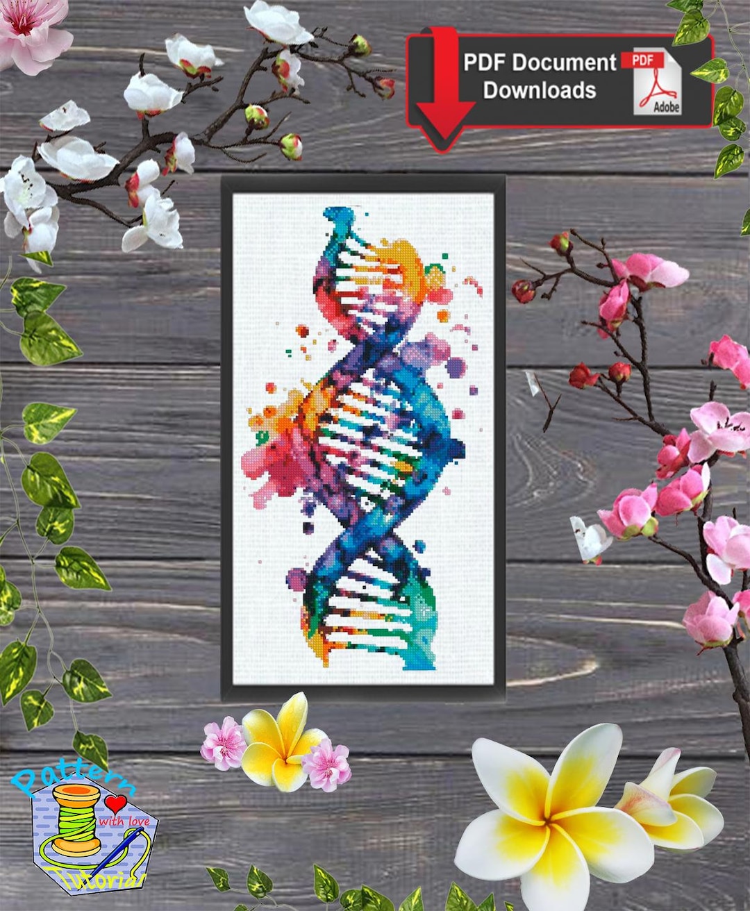 DNA Anatomy, Dna Art Cross Stitch Pattern, Anatomy, Medicine, Art ...