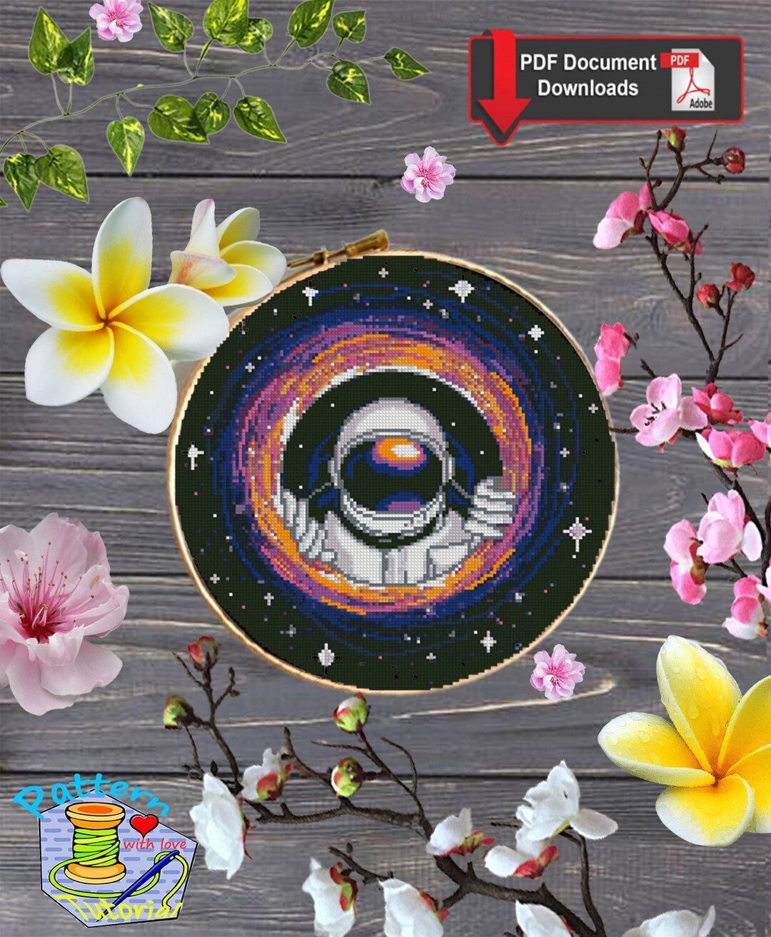 Astronaut Cross Stitch Pattern 390 Space Cross Stitch, Galaxy Cross ...