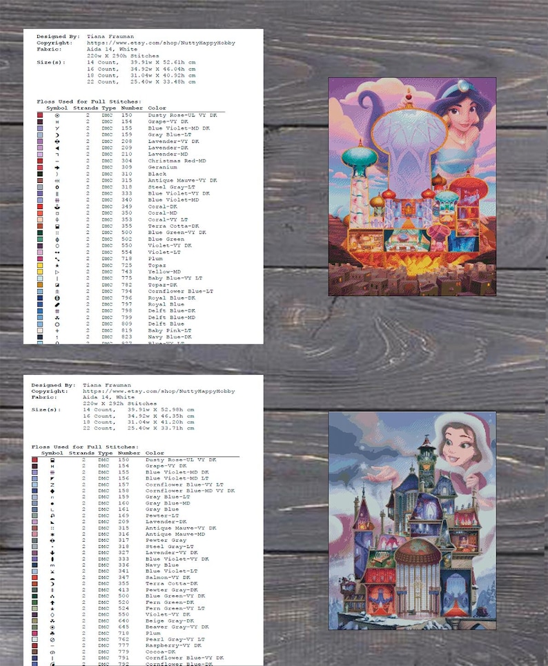 Princess Castle Cross Stitch Pattern Bundle PDF, Fairy Tale Castle Set ...