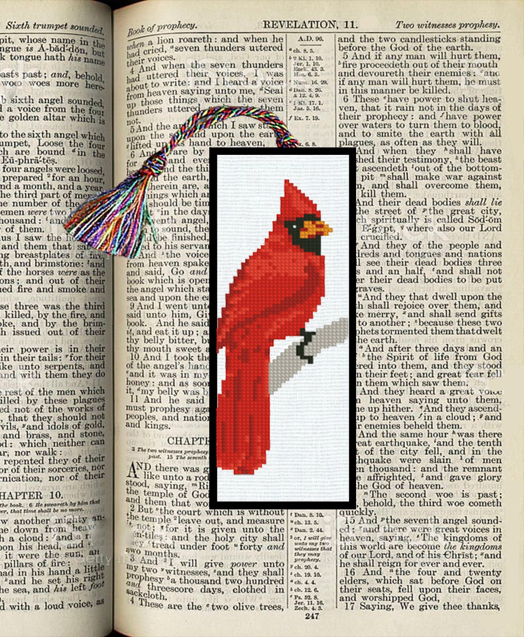 Bookmark, Red Cardinal #153 Cross Stitch Pattern Bookmark Cross Stitch ...