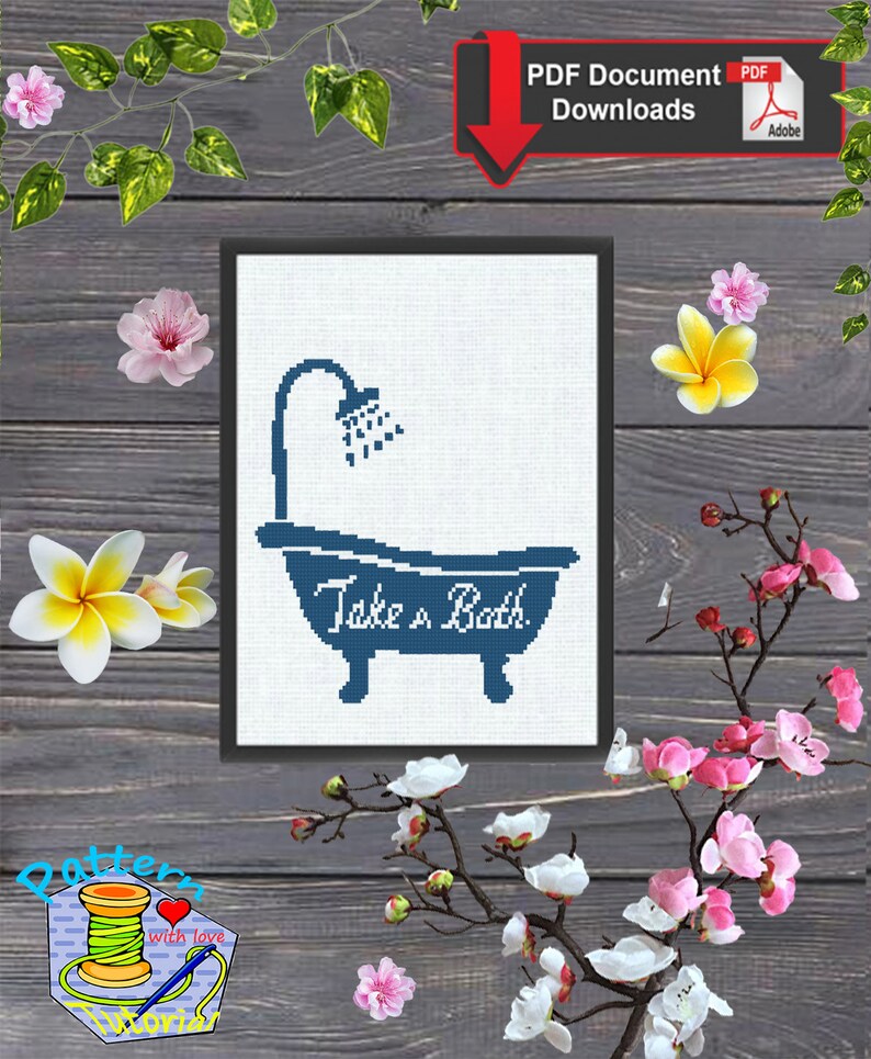 KITS Bathroom Embroidery Bathroom Cross Stitch Pattern Toilet - Etsy