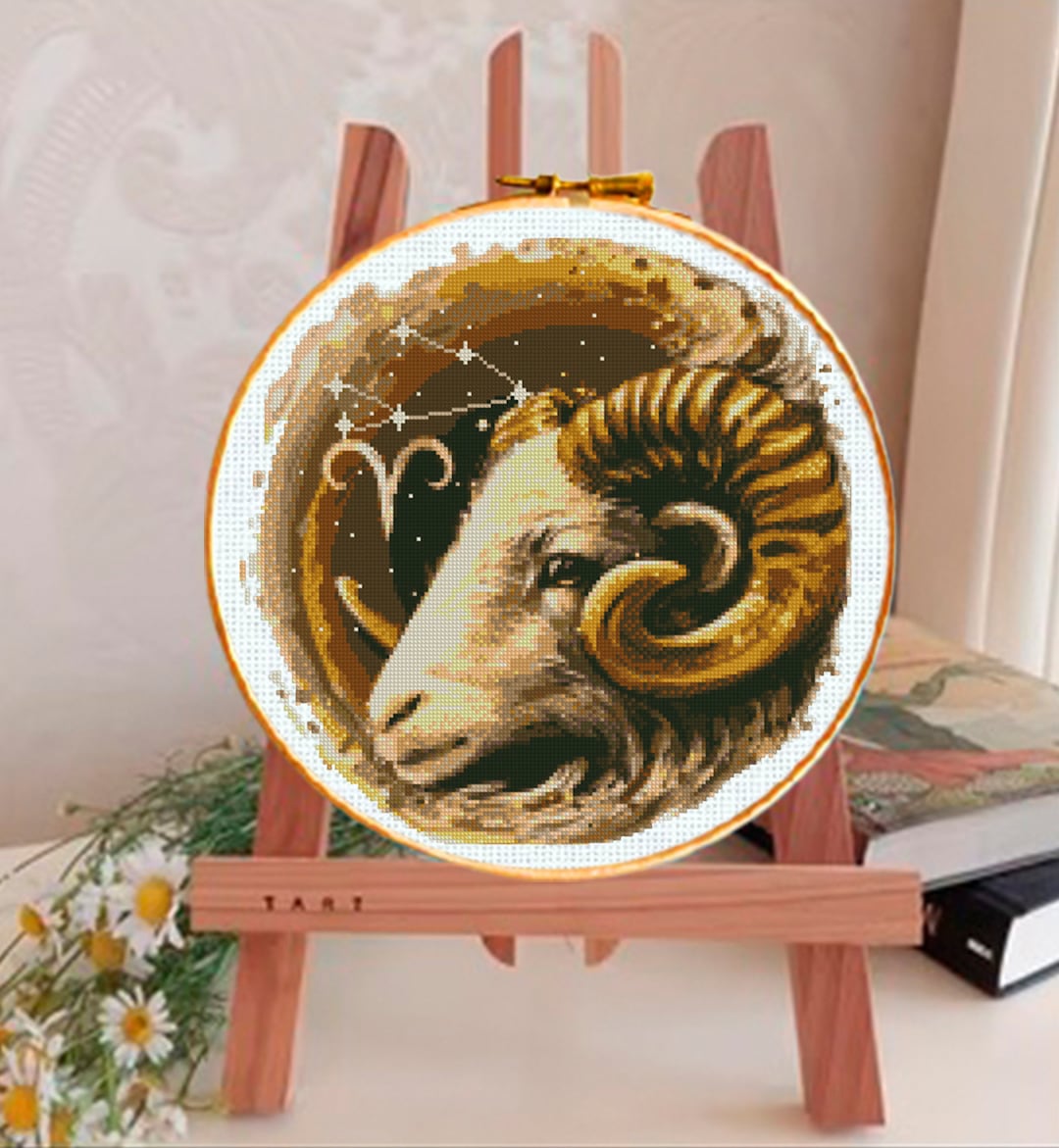 Zodiac Aries Cross Stitch Pattern, Zodiac Constellation, Constellation ...