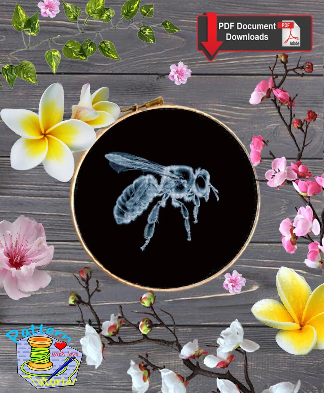 Bee, Wasp Anatomical Cross Stitch Pattern, Skull, Needlepoint, Anatomy ...