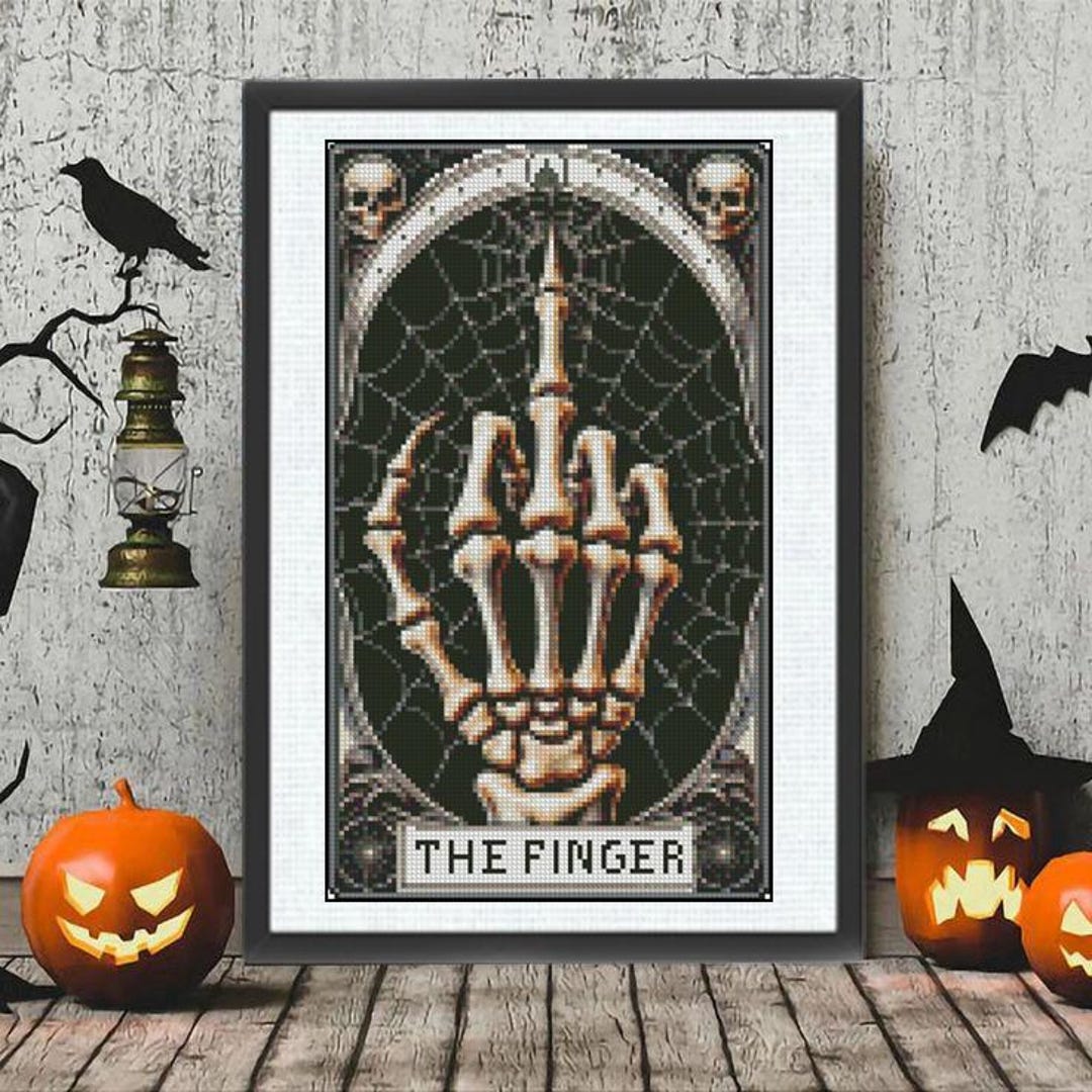 The Last Chapter Skeleton Tarot Card Cross Stitch Pattern Halloween ...