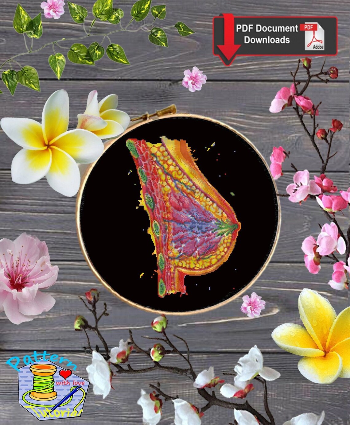 Breast Structure 184 Anatomy Embroidery Cross Stitch Pattern - Etsy ...